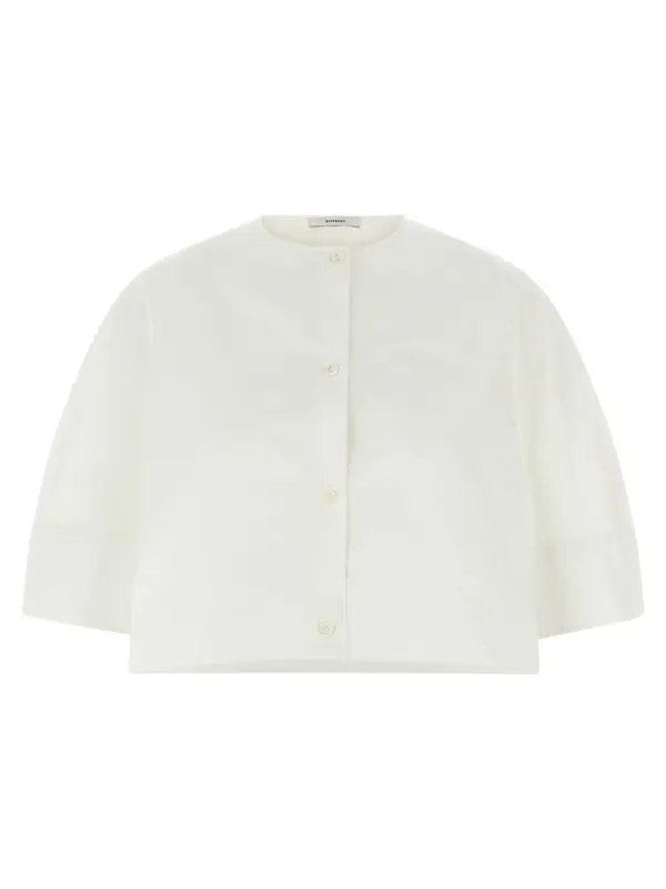 Givenchy Cropped Cotton Poplin Shirt - White