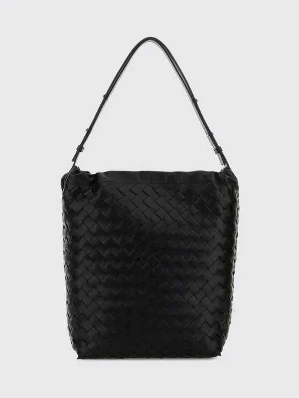 Bottega Veneta Biblioteca Woven Leather Bucket Bag