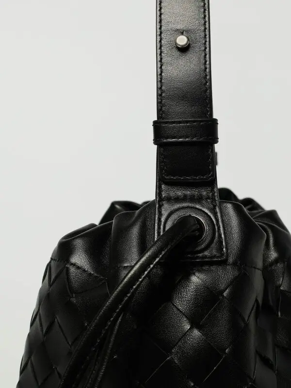 Bottega Veneta Biblioteca Woven Leather Bucket Bag