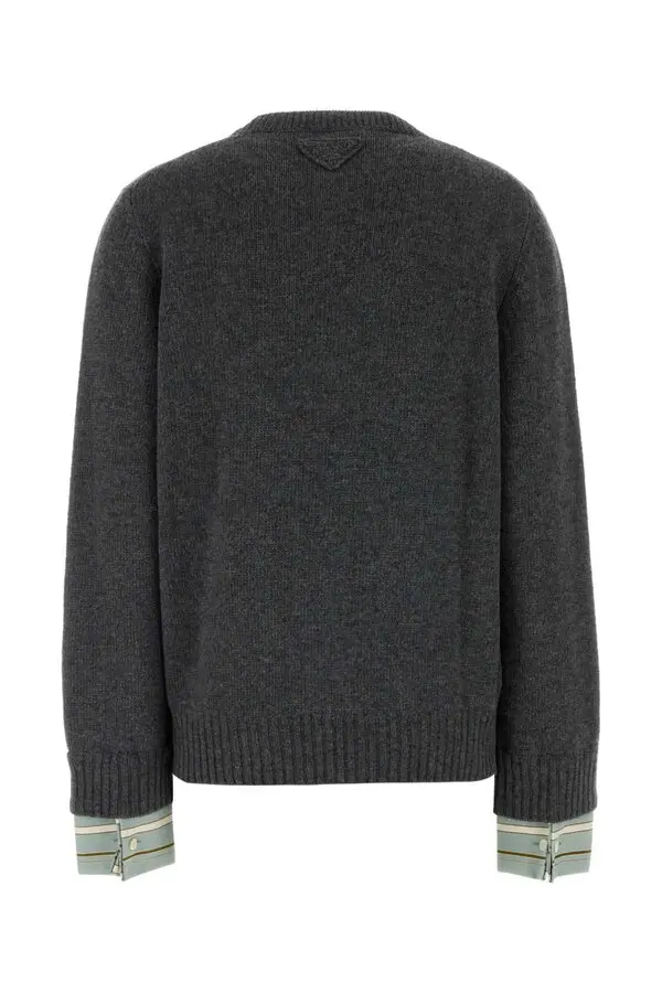 Prada Dark Grey Wool Blend Sweater