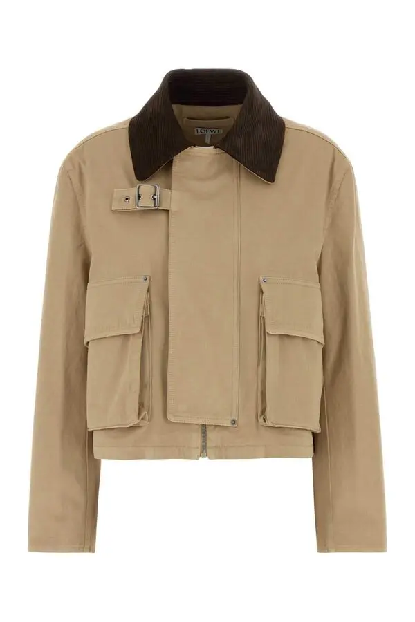 Loewe Cotton Parka Coat - Brown