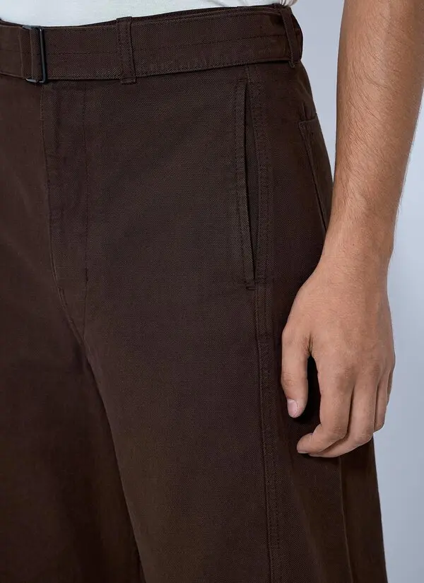 LEMAIRE Twisted Belted Pants - Brown