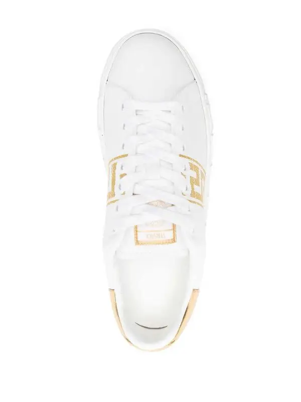 Versace Leather Sneakers With Greek Embroidery