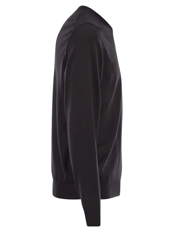 BOSS Slim Fit Crew Neck Jumper In Merino Wool