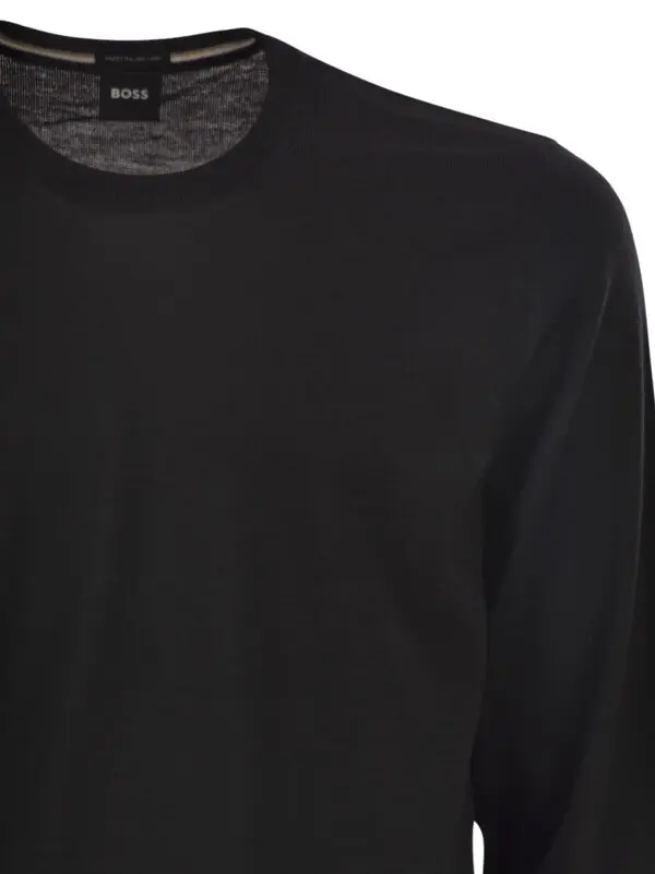 BOSS Slim Fit Crew Neck Jumper In Merino Wool