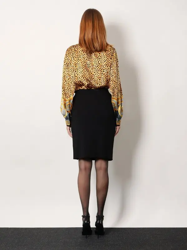 Versace Stretch Viscose Midi Skirt