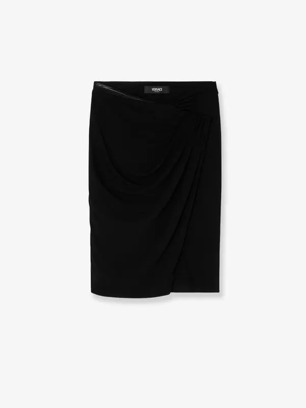 Versace Viscose Midi Skirt - Black