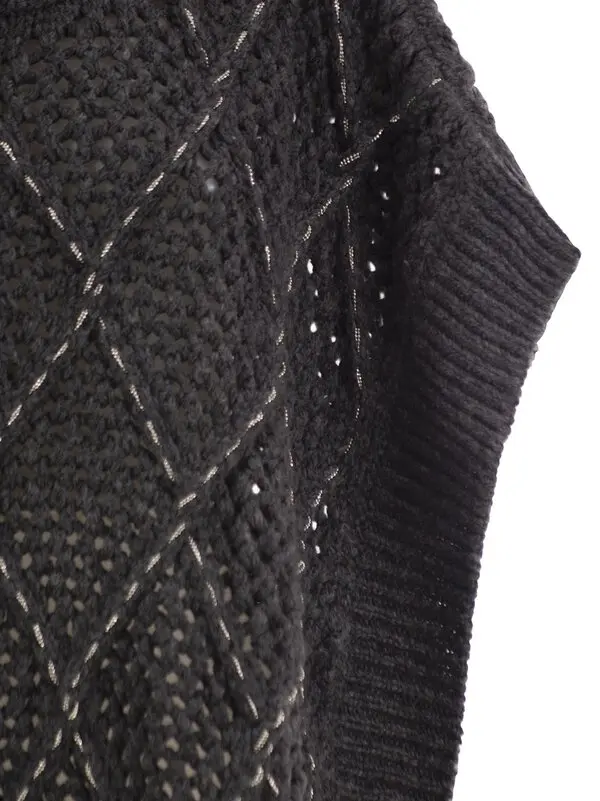 Peserico Virgin Wool Knit Poncho - Multicolor