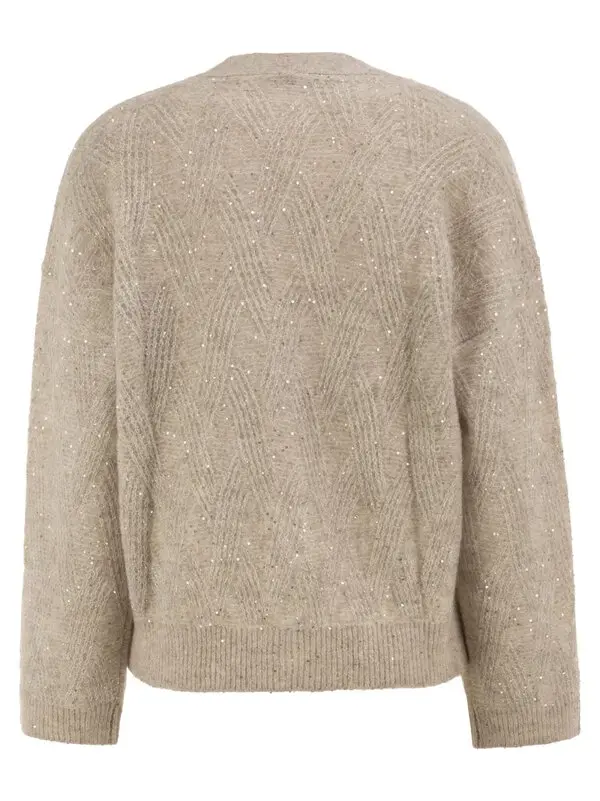 Peserico V-neck Knitted Cardigan With Sequins