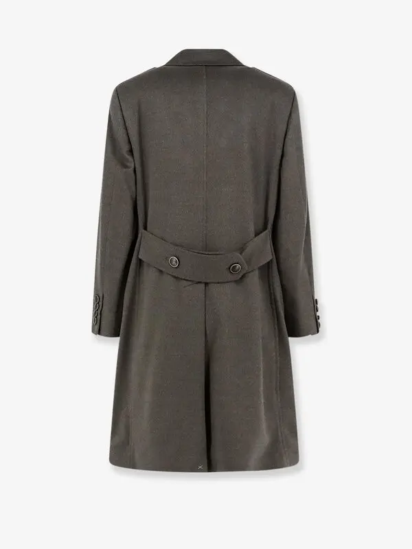 Brunello Cucinelli Double-breasted Virgin Wool Coat - Multicolor