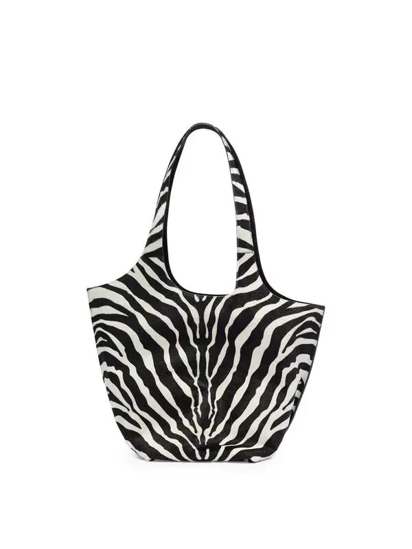 Attico The Scoop Large White And Black Shoulder Bag - Multicolor