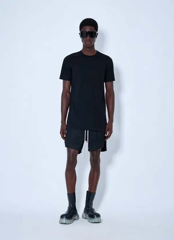 Rick Owens Leather Drawstring Shorts - Black