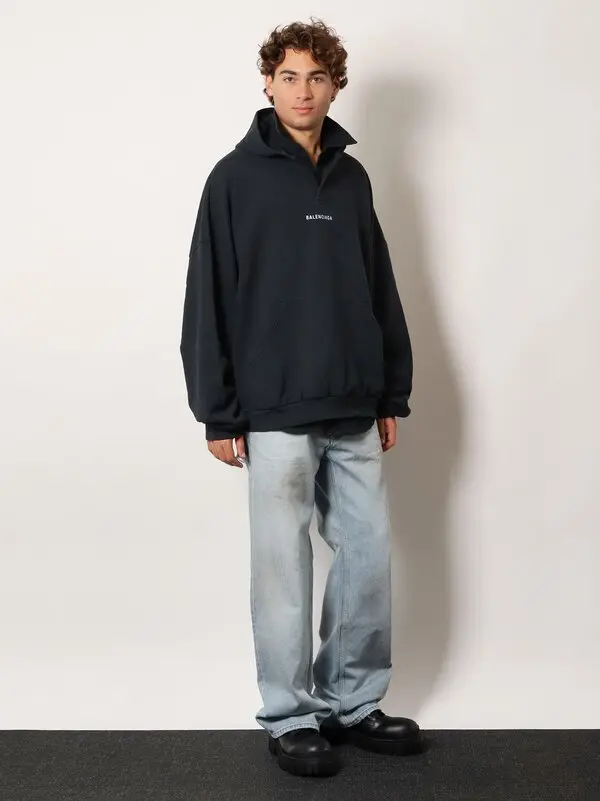 Balenciaga Cotton Hooded Sweatshirt - Multicolor