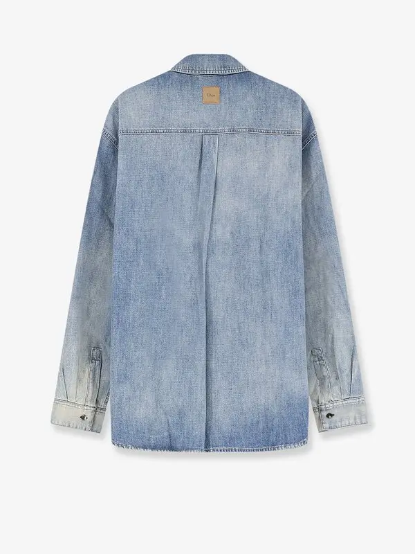 Dior Cotton Shirt Jacket With Embroidered Lettering Logo - Multicolor