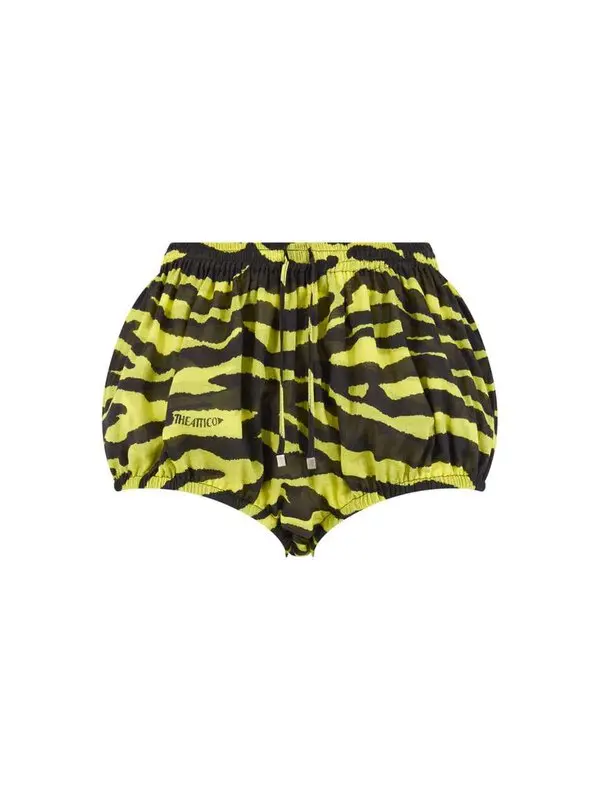 Attico Black And Yellow Shorts - Multicolor