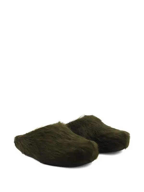 Marni Calf Hair Mules - Green
