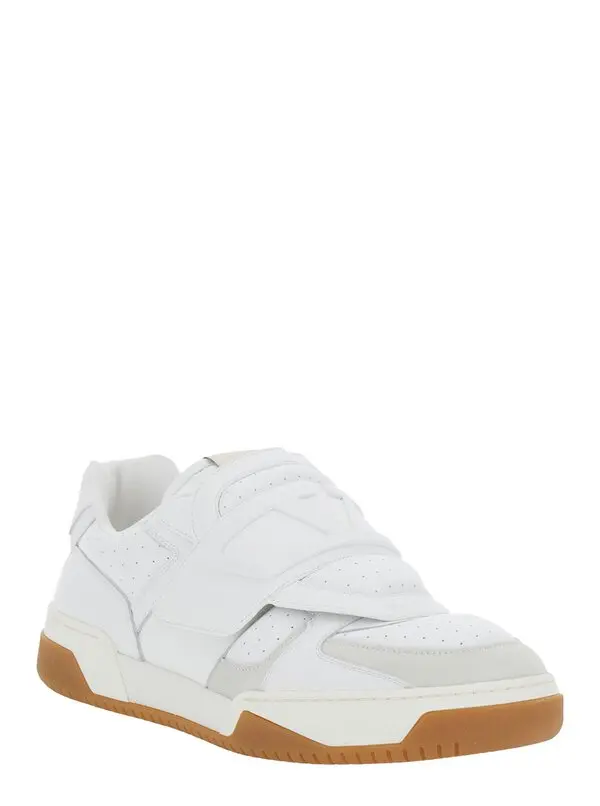 Valentino Garavani Joie De Jouer' Low Top Sneakers With Perforated Details And Maxi Vlogo On The Front In Leather - White