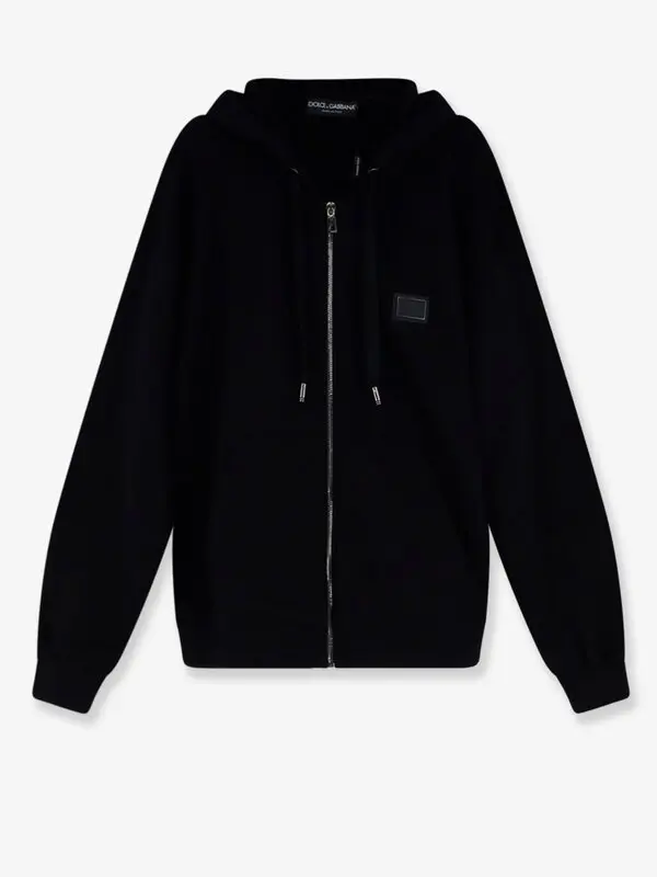 Dolce & Gabbana Cotton Sweatshirt With Metal Logo Patch