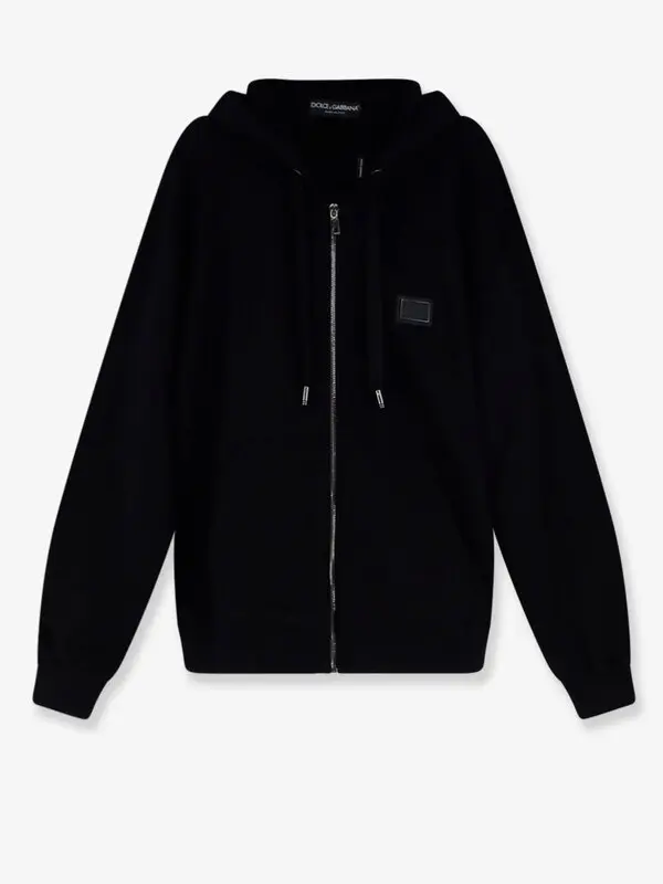 Dolce & Gabbana Cotton Sweatshirt With Metal Logo Patch - Multicolor