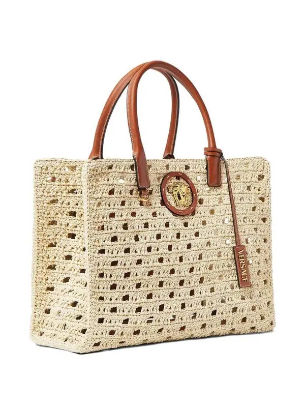 Versace La Medusa Large Raffia Tote Bag