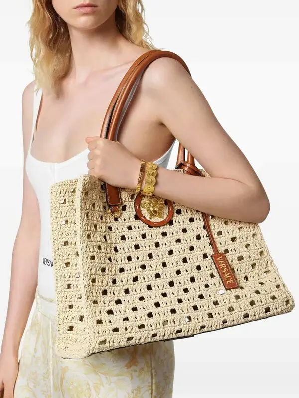 Versace La Medusa Large Raffia Tote Bag