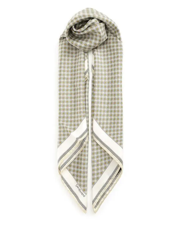 Saint Laurent Square Scarf - Cream
