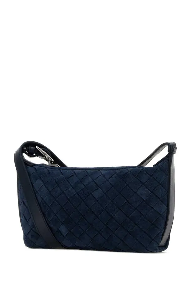 Bottega Veneta Suede Traveler Crossbody Bag - Blue