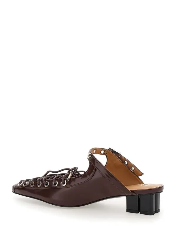GANNI Pointed Toe Eco Leather Mules - Multicolor