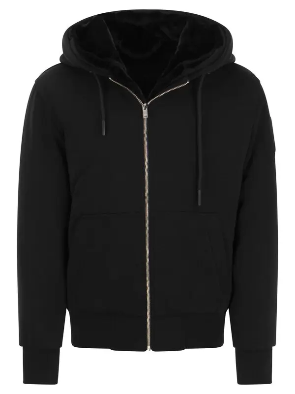 Moose Knuckles Classic Bunny Faux Fur Lined Hoodie - Black
