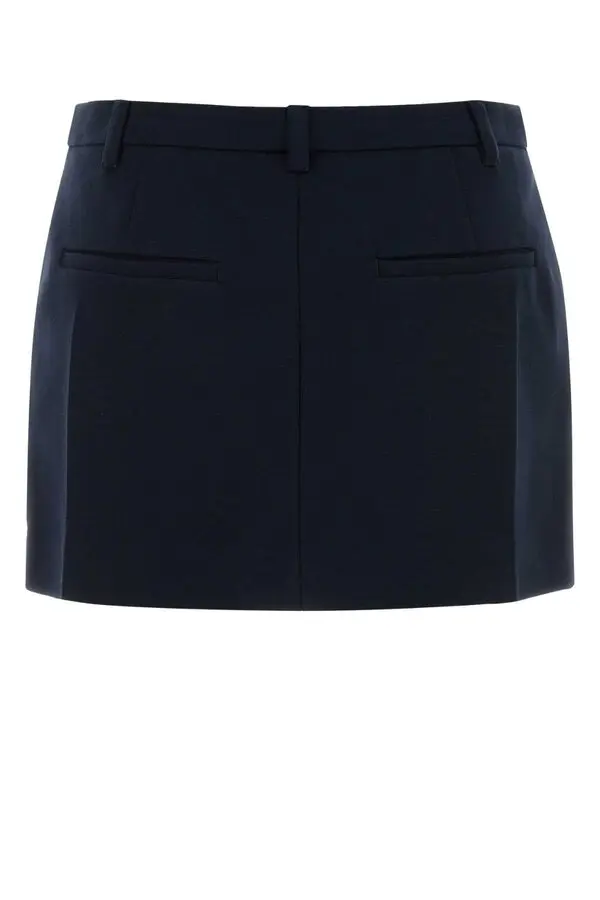 Miu Miu Navy Stretch Jersey Mini Skirt