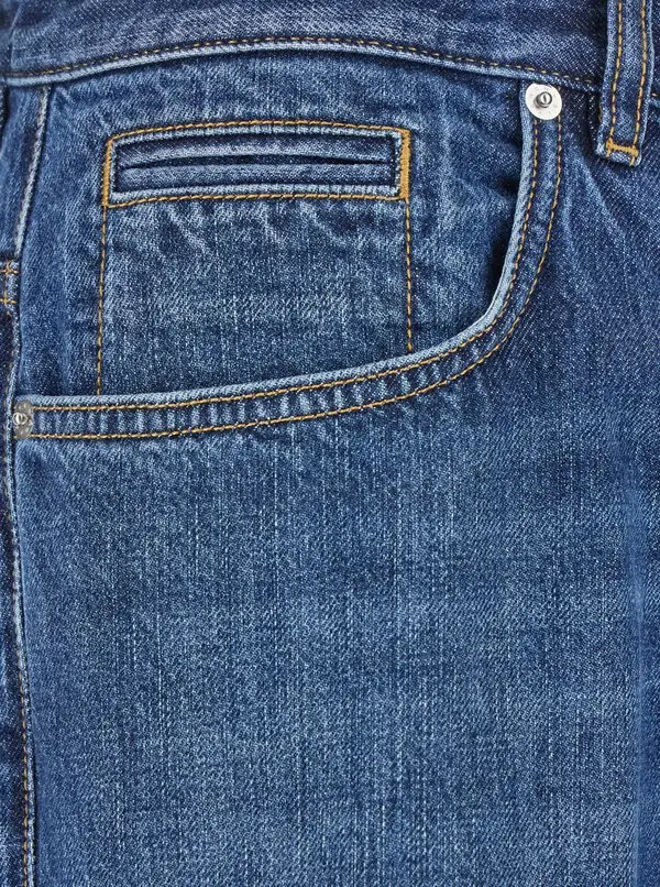Givenchy Blue Five-pocket Jeans With Logo Patch On The Back In Denim