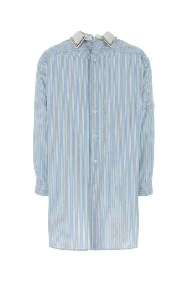Prada Embroidered Poplin Blouse