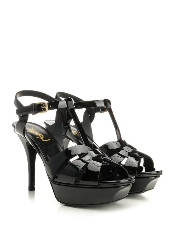 Saint Laurent Tribute Platform Sandals - Black