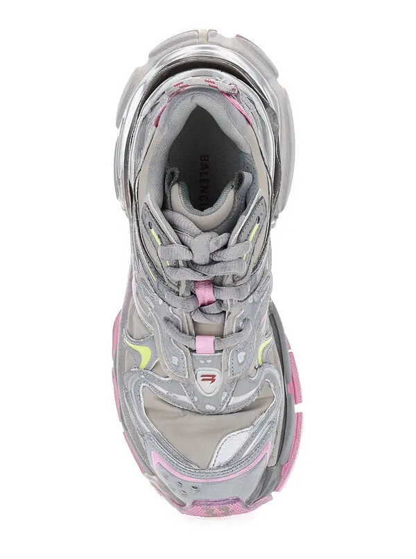 Balenciaga Runner 2' Beige Sneaker With Embossed Logo In Mesh And Nylon - Multicolor