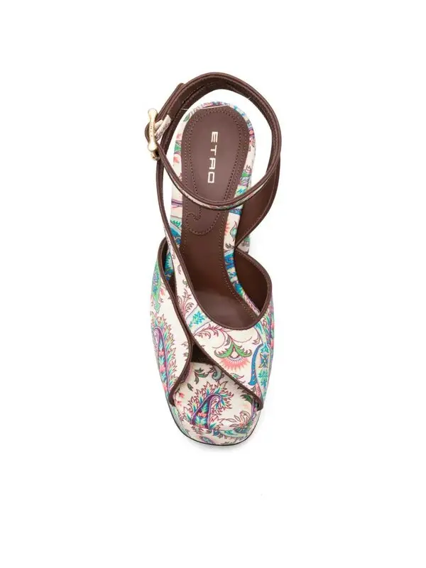 Etro Paisley-patterned Platform Sandals With Heel - Multicolor