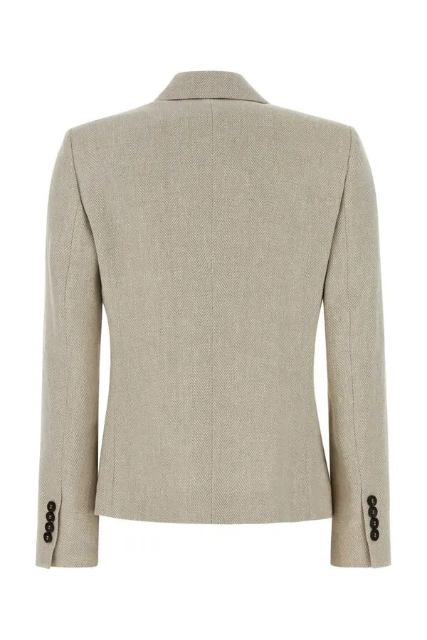 Brunello Cucinelli Melange Sand Linen Blend Blazer