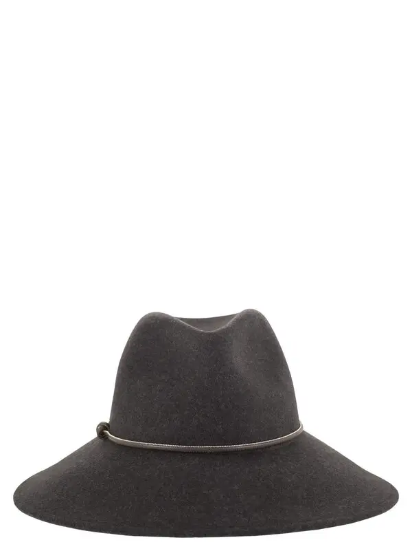 Peserico Wool Felt Fedora With Leather Trim - Multicolor