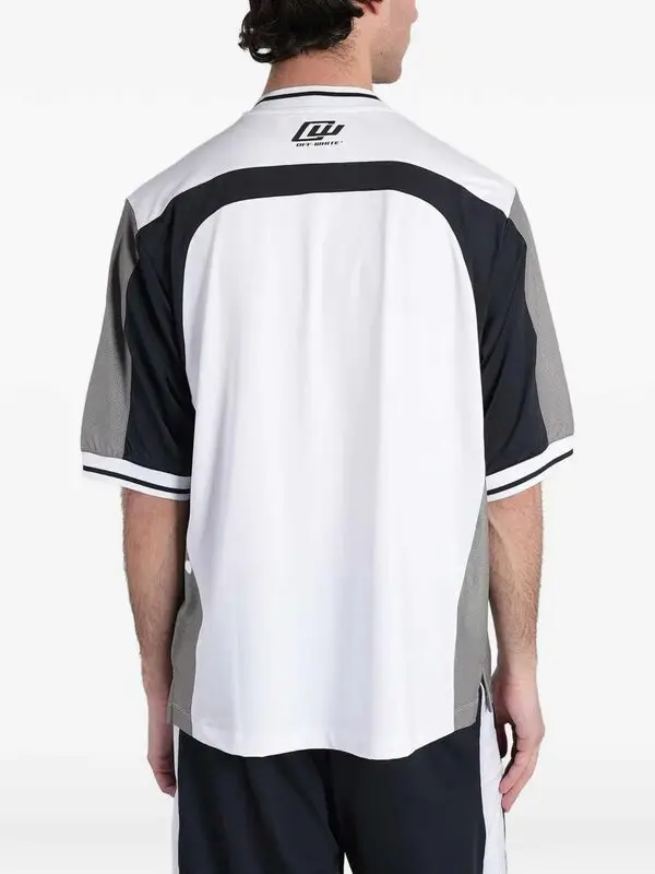 Off-White V-neck T-shirt With Logo Print