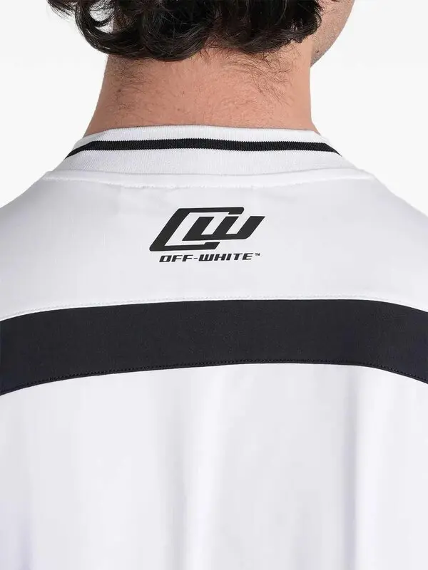 Off-White V-neck T-shirt With Logo Print