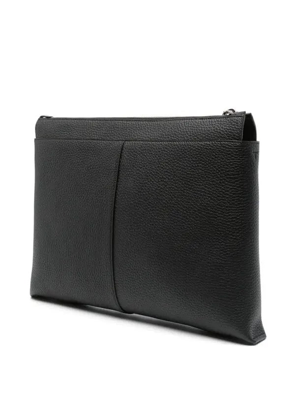TOD'S Document Holder Medium Leather Pouch - Black