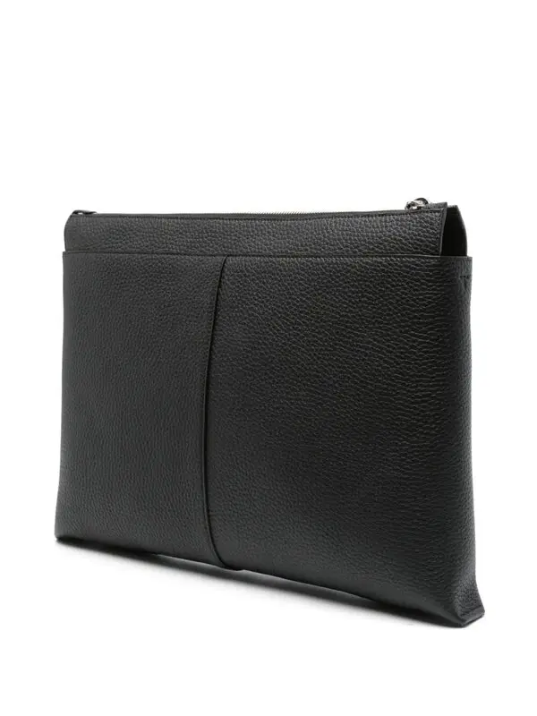 TOD'S Document Holder Medium Leather Pouch - Black