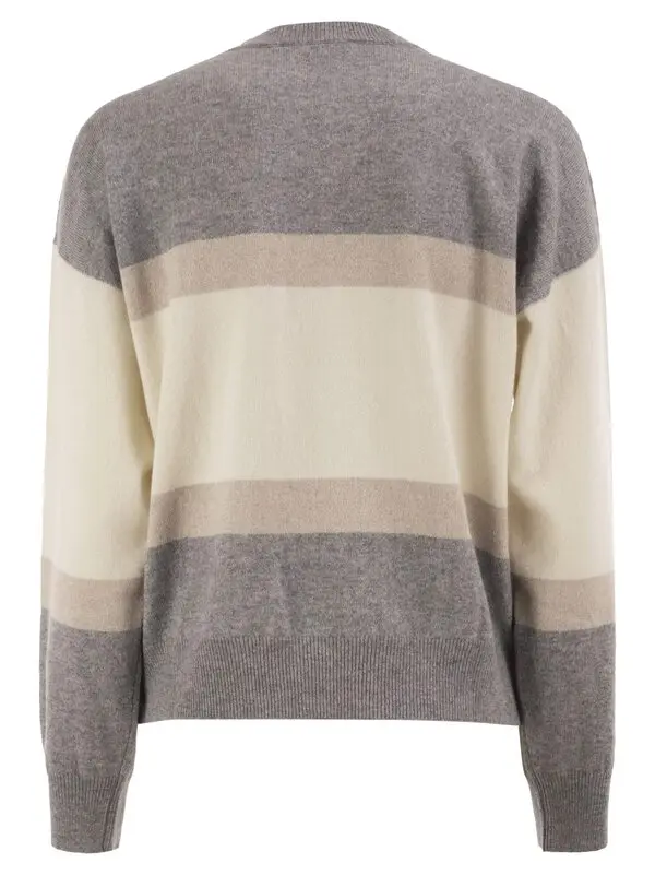 Peserico Colour-block Virgin Wool, Silk And Cashmere Jumper - Multicolor
