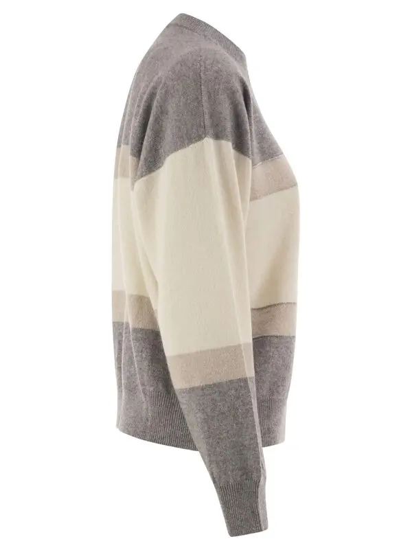 Peserico Colour-block Virgin Wool, Silk And Cashmere Jumper - Multicolor
