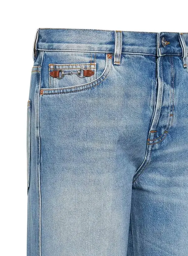 Gucci Light Blue Flared Cotton Denim Jeans