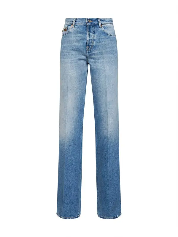 Gucci Flared Cotton Denim Jeans - Multicolor