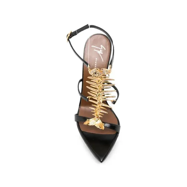 GIUSEPPE ZANOTTI Slim Leather Sandals - Black