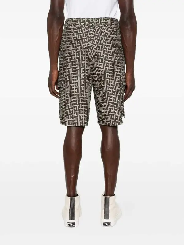 Balmain Monogrammed Cargo Shorts - Multicolor