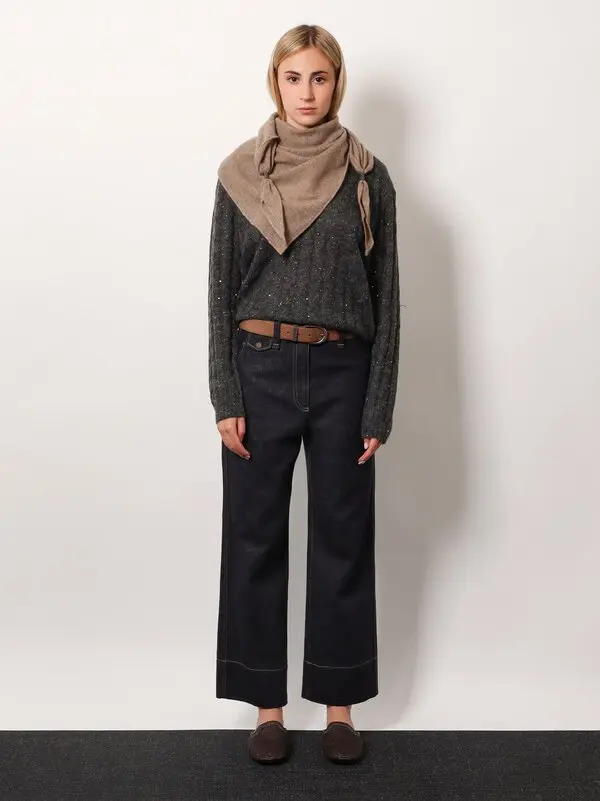 Brunello Cucinelli Wool Blend Sweater With All-over Sequins