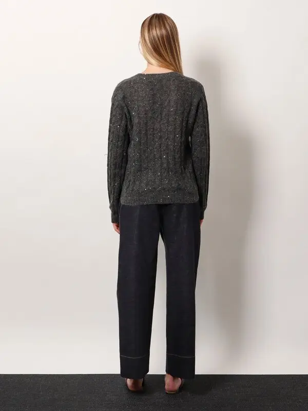 Brunello Cucinelli Wool Blend Sweater With All-over Sequins