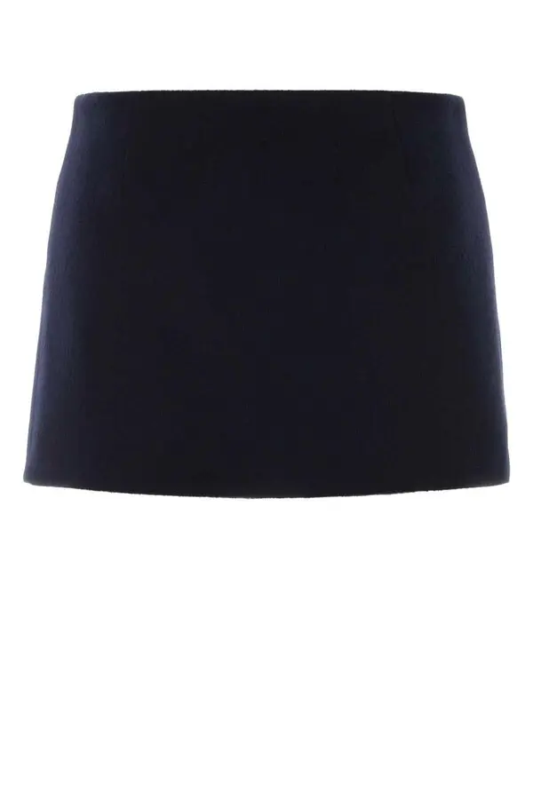 Miu Miu Midnight Wool Blend Reversible Mini Skirt